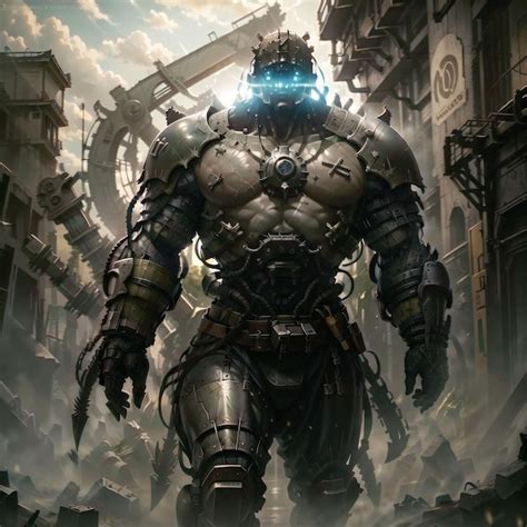 Premium Ai Image A Robot With A Blue Mask