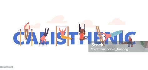 미용 체조 개념 힘을 키우기 위해 체중 운동을 사용하는 운동의 형태 만화 벡터 포스터 배너 개념에 대한 스톡 벡터 아트 및 기타