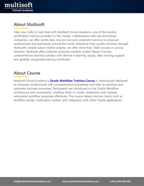 Oracle Workflow Online Training Coursepdf