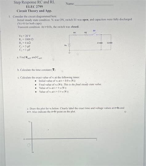 Solved Step Response Rc And Rl Name Elec 2799 Circuit
