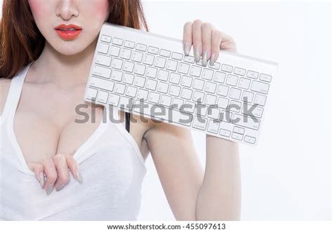 Sexy Asian Woman Keyboard Stock Photo 455097613 Shutterstock
