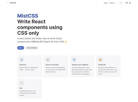 mistcss by typicode a astro template built at lightspeed