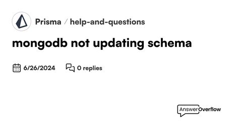 Mongodb Not Updating Schema Prisma