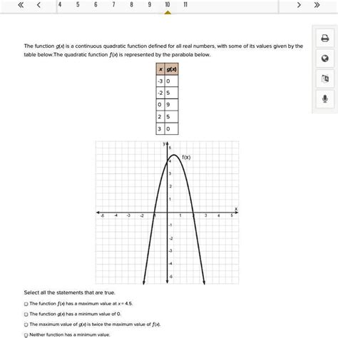 Solved Plz Help Me With This The Function Gx Is Continuous Quadratic