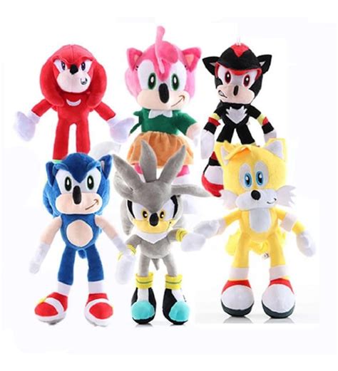 İthal Kumaş Sonic Peluş 6lı Oyuncak Sonic Shadow Amy Rose Echidna