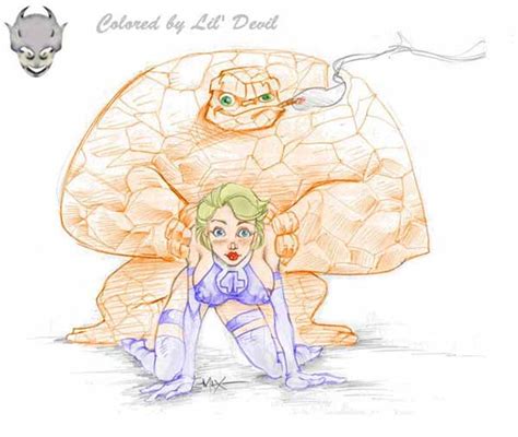 Rule 34 Ben Grimm Color Colored Fantastic Four Female Human Invisible Woman Male Marvel Marvel