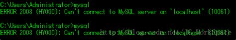 Mysql出现 Cant Connect To Mysql Server On Localhost10061 处理方法mysql Cant Connect Mysql Server