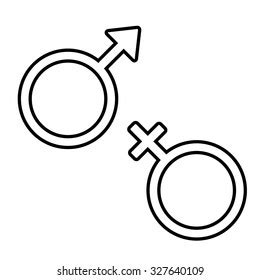 Sex Symbol Vector Illustration Line Icon Vector De Stock Libre De Regal As