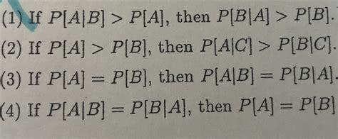Solved If P A B P A Then P B A P B If P A Chegg Com