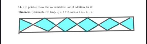 Solved 14 10 Points Prove The Commutative Law Of Addition
