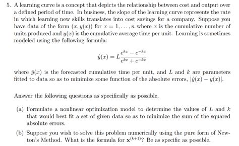 5 A Learning Curve Is A Concept That Depicts The Chegg Com