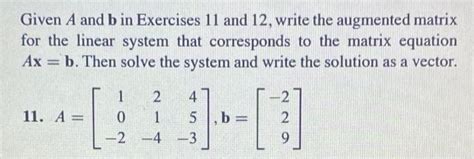 Solved Given A And B In Exercises 11 And 12 Write The