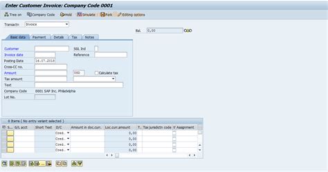 Fb70 Sap Tcode Enter Outgoing Invoices