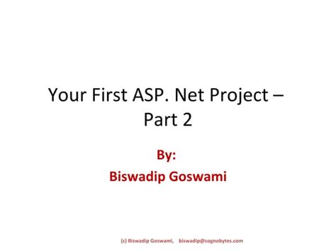 Your First Aspnet Project Part 2 Ppt