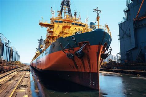 Premium Ai Image Port Terminal Container Logistics Ocean Transportation