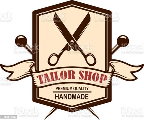 재단사 상점 엠블럼 템플릿입니다 레이블 기호 포스터에 대한 설계 요소입니다 벡터 일러스트레이션 가위에 대한 스톡 벡터 아트 및 기타 이미지 Istock