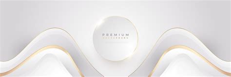 황금 선과 종이 컷 스타일이 있는 고급스러운 흰색과 금색 배경 수상 후보자 공식 초대 또는 인증서 디자인을 위한 프리미엄 회색 및 금색 배경 프리미엄 벡터
