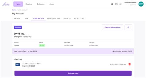 subscriptions and invoices lyriddocs