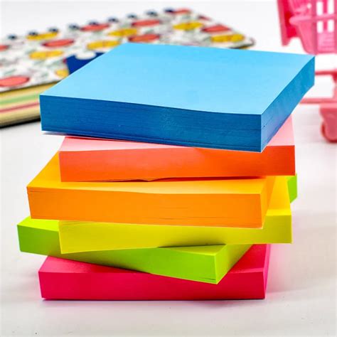 형광 포스트 그것 노트 광장 맞춤형 메모장 크리 에이 티브 오피스 문구 종이 N 번 붙여 넣기메모패드 Aliexpress