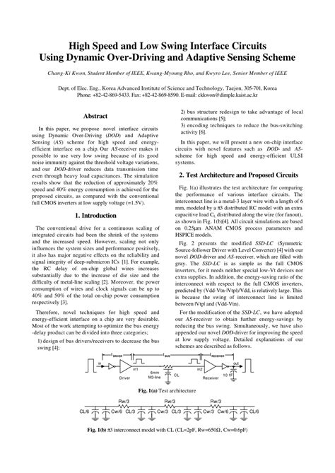 pdf high speed and low swing interface circuits using dynamic over
