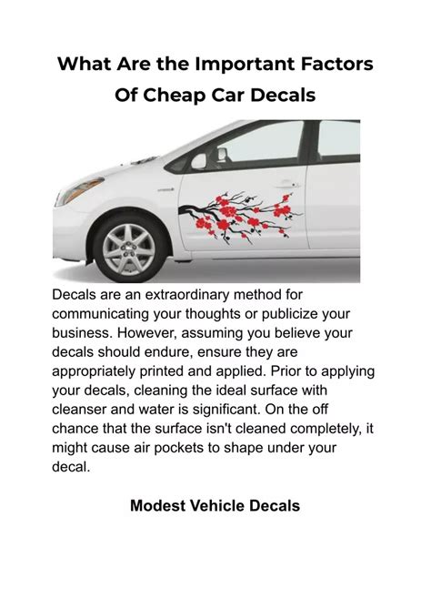 Ppt What Are The Important Factors Of Cheap Car Decals Powerpoint