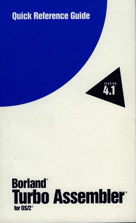 Borland® Turbo Assembler® For Os2® Version 41 Copyright © 1988 1994
