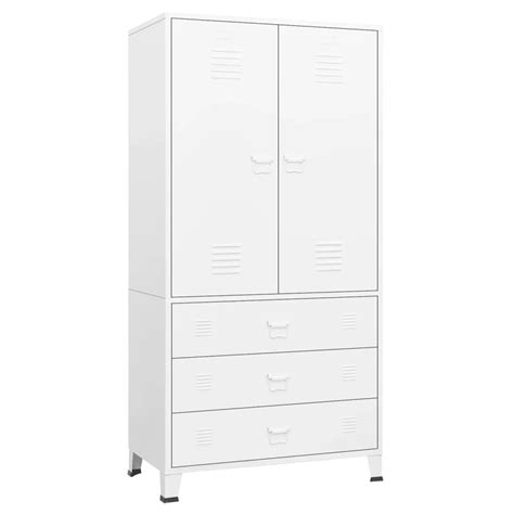 Vidaxl Metall Kleiderschrank Industrial Weiß 90 X 50 X 180 Cm Kaufen Bei Obi