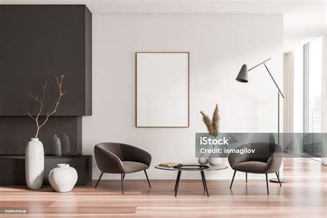 안락 의자 벽난로 및 창문 모형 프레임이있는 가벼운 휴식 객실 인테리어 0명에 대한 스톡 사진 및 기타 이미지 0명 3차원 형태 건축 Istock