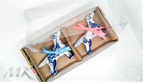 Породистая Гжель Набор елочных игрушек “Флетики” Породистая Гжель