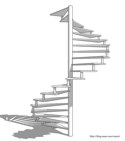 나선형 계단 기본형 제작방법스케치업 네이버 블로그