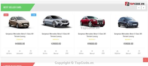Source Code Template Website Giới Thiệu Và Bán Xe Hơi Html 5 Bootstrap