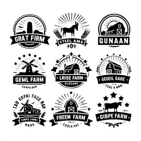 Логотипы ферм значки эмблемы Премиум Ai сгенерированный вектор
