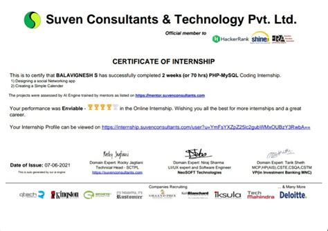 Balavignesh S On Linkedin Internship Php Mysql