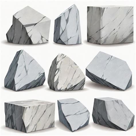 A Series Of Pictures Of Different Shapes Of Rocks And Rocks Premium Ai Generated Vector
