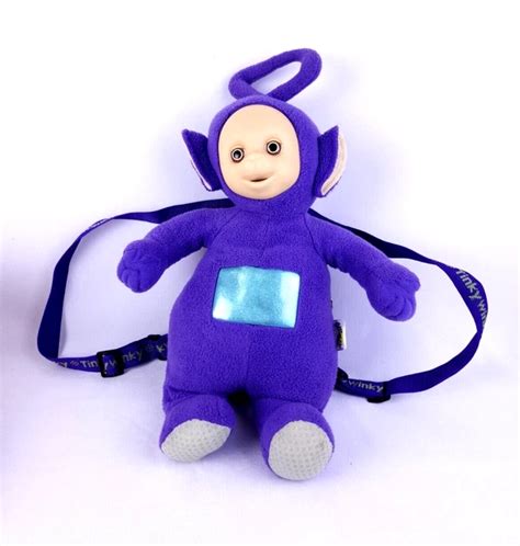 Vintage 1995 Teletubbies Plush Tinky Winky Backpack Purple Bag 20 Inch