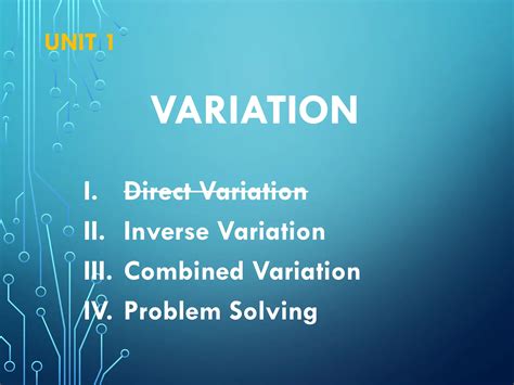 Lessons On Variation Inverse Variation Pptx