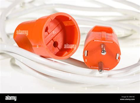 Electric Plug And Socket Red Color Stock Photo Alamy