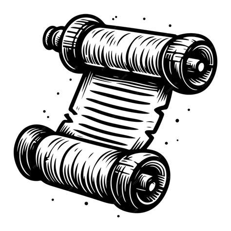 Scroll Hand Drawn Doodle Icon On A White Isolated Background Premium Ai Generated Vector