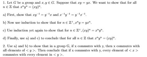 Solved Let G Be A Group And X Y E G Suppose That Ry Ya Chegg Com