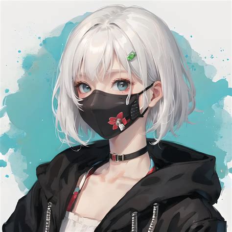 短发白发口罩女孩 无界ai