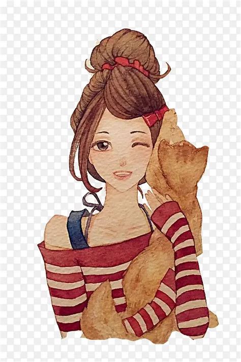抱猫的少女png图片素材下载图片编号qwgjdbra 免抠素材网