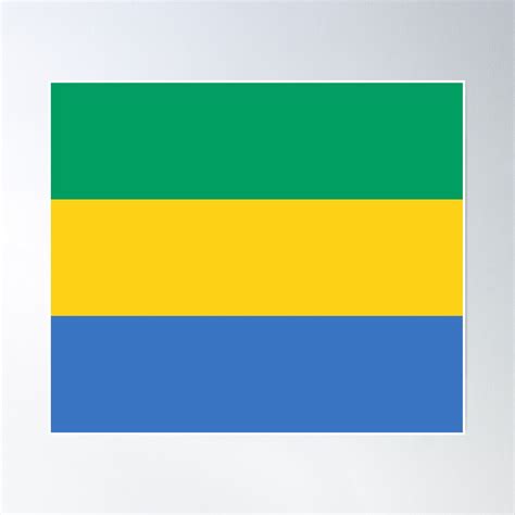 Best 12 Flag Of Gabon And Its Colors Green Blue And Yellow Poster