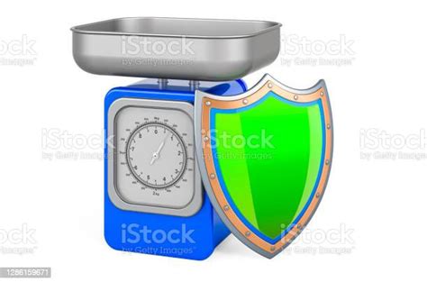 흰색 배경에 격리 된 방패 3d 렌더링 기계 식 주방 비늘 3차원 형태에 대한 스톡 사진 및 기타 이미지 3차원 형태 가정 생활 가정 주방 Istock