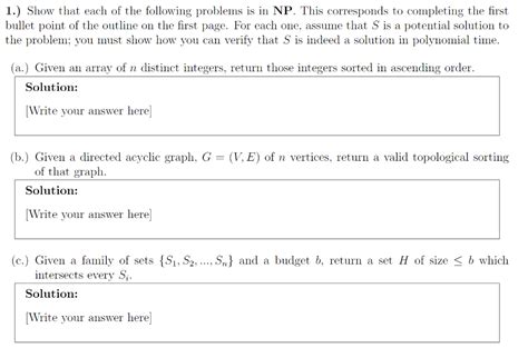 Solved Show That Each Of The Following Problems Is In Chegg