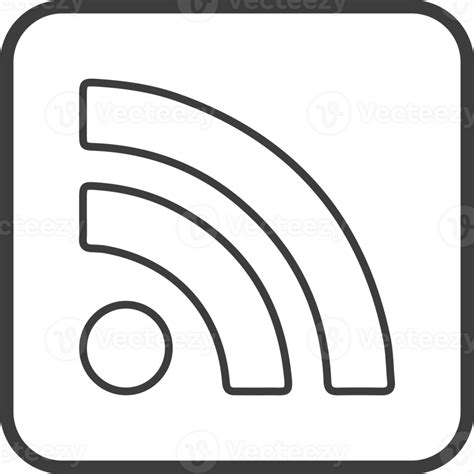 Wifi Icon In Thin Line Black Square Frames PNG