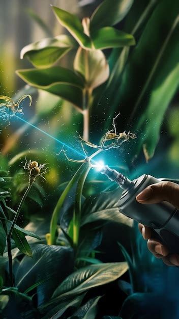 View In Closeup Of Concept Pesticide Application Premium Ai Generated Image