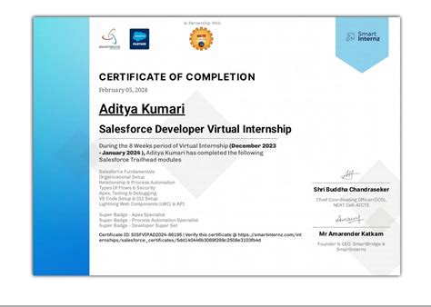 Aditya Kumari On Linkedin Salesforce Developer Virtual Internship