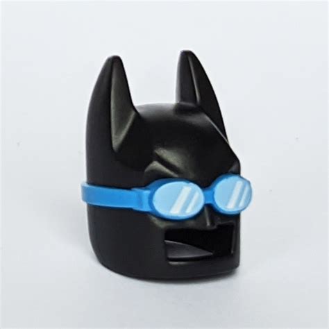 Lego Part 27161pat0001 Mask Batman Cowl With Blue Swimming Goggles Pattern Rebrickable