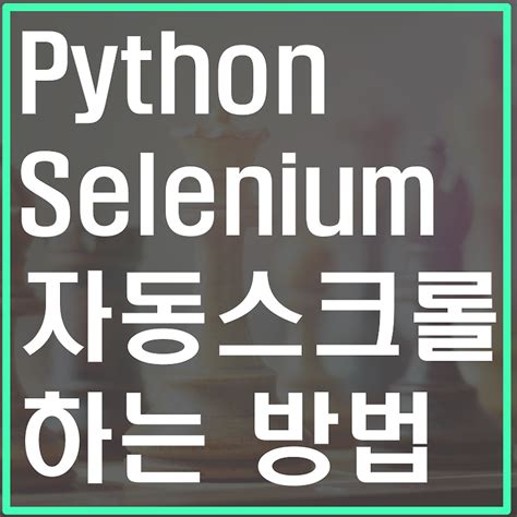 Python Selenium 자동 스크롤 Headless Chrome 코드 포함