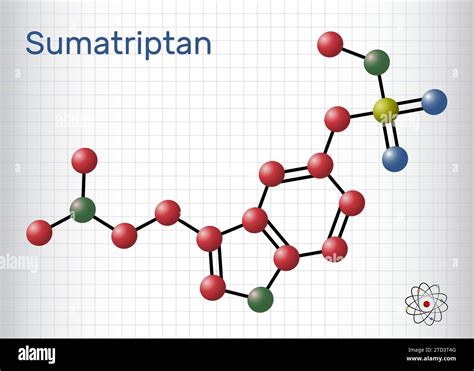 Sumatriptan Molecule Structural Chemical Formula Molecule Model Sheet Of Paper In A Cage